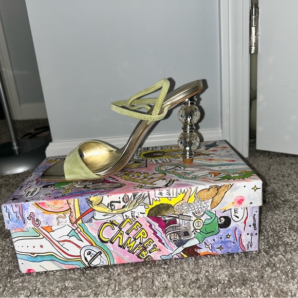 Jeffrey Campbell | Shoes | Jeffrey Campbell Heels With Green Straps And ...